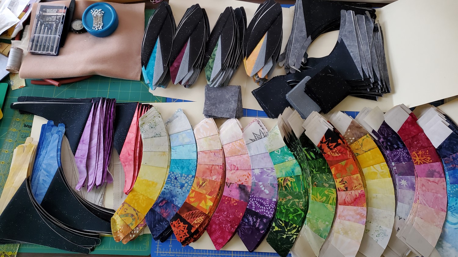 Organization is key to not confusing yourself - laying out a big quilt ...